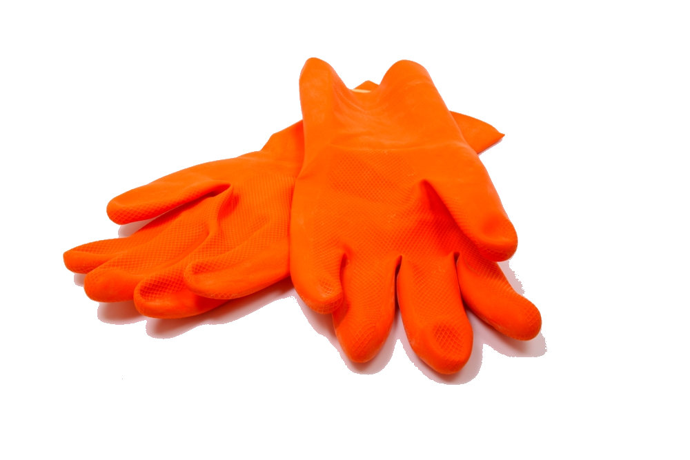 Orange rubber gloves store